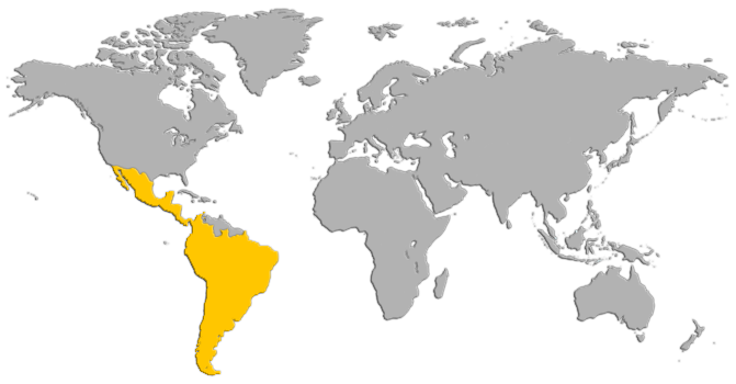 Latin America On World Map